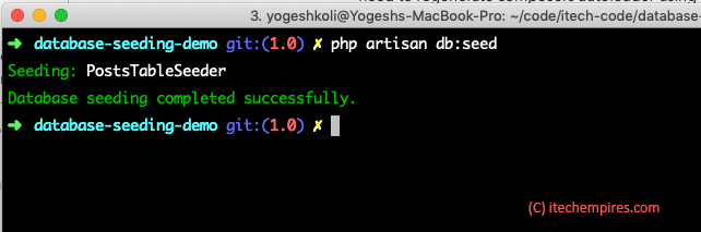Learn database seeding in Laravel 5.8 from scratch